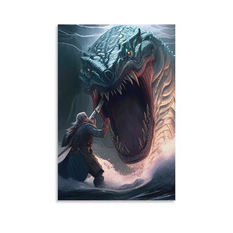Norse Mythology Jormungandr World Serpent Poster Picture Print Canvas
