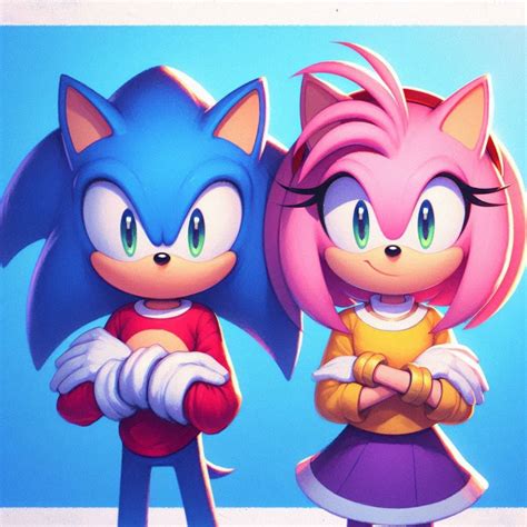 Sonic And Amy Posing 2 By Barthisher98 On Deviantart
