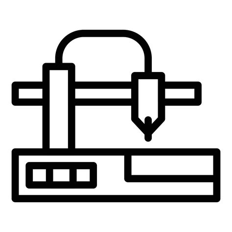 Printer Cnc Machine Icon Outline Vector Lathe Equipment 15063908 Vector Art At Vecteezy