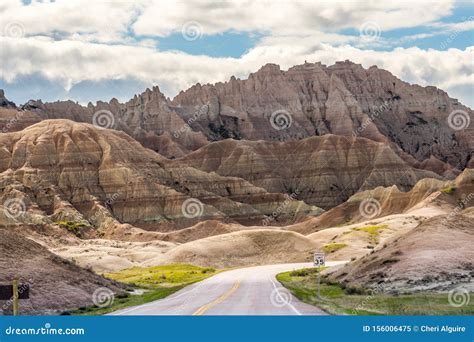 Paisaje Rocoso Del Hermoso Parque Nacional Badlands Dakota Del Sur