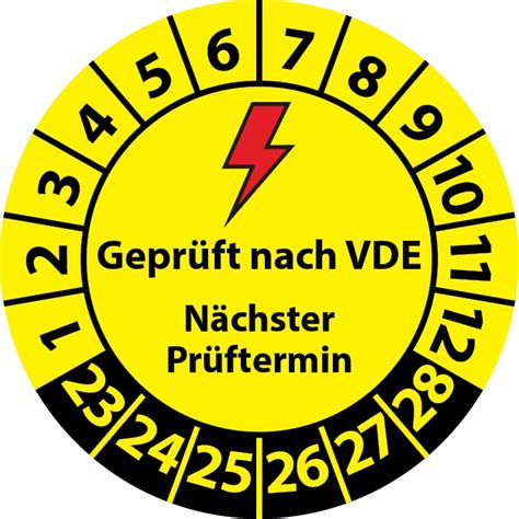 Test Badge Tested According To Vde Next Test Date Vinyl Film Electric Test Sticker Test Label