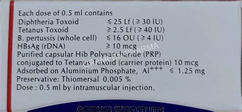 Pentavac Sd Vaccine 0 5ml At ₹ 3900 Vial In Mumbai Id 25489871430