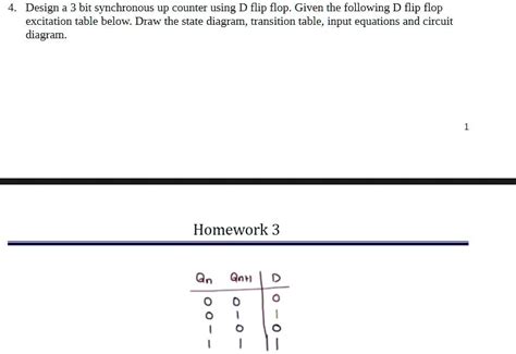 solved design a 3 bit synchronous up counter using d flip flops given