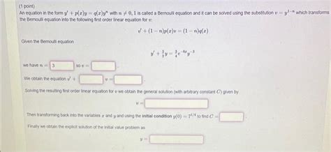 Solved Point An Equation In The Form Y P X Y Q X Yn Chegg