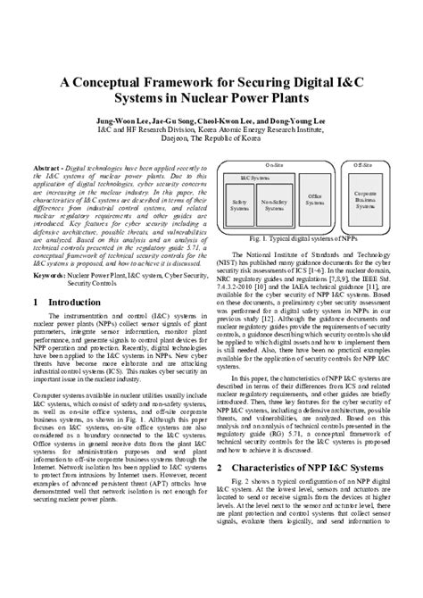 Pdf A Conceptual Framework For Securing Digital Iandc Systems In Nuclear Power Plants