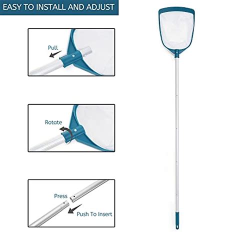 Poolwhale Telescopic Pool Skimmer Clean With Ease