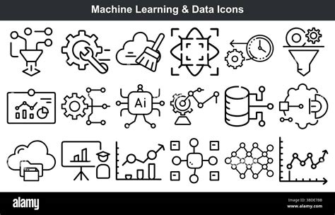 Machine Learning Data Icons Ai Technology Big Data Analytics Stock Vector Image And Art Alamy