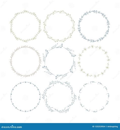 Cute Monogram Set With Colorful Floral Elements Stock Vector Illustration Of Leaf Collection