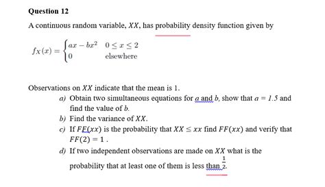 Solved A Continuous Random Variable XX Has Probability Chegg Com