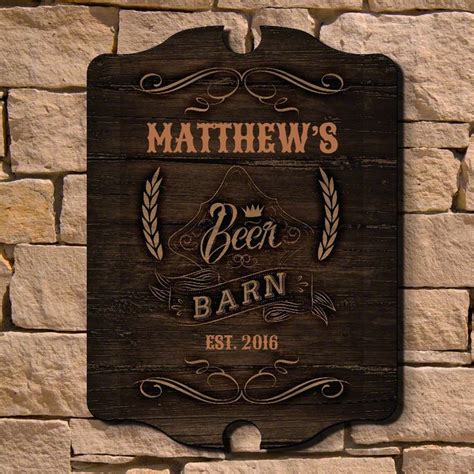 Beer Barn Personalized Wood Sign Wall Décor Personalized Wood Signs