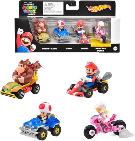 Hot Wheels The Super Mario Bros Movie Mario Kart 4 Pack Hkd43 Gwb36