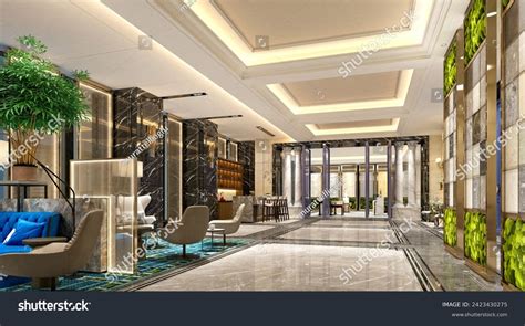 3d 렌더링 럭셔리 호텔 로비 입구 스톡 일러스트 2423430275 Shutterstock