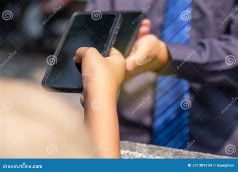 Asia Customer Man Hand Scan Qr Code Payment And Pick Up Purchase Online Shopping Food Grocery