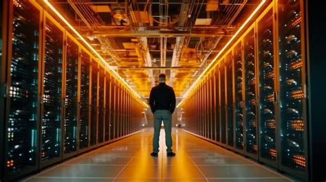 premium photo server racks in server room data center 3d render