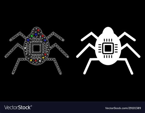 Flare Mesh Carcass Hardware Bug Icon With Vector Image