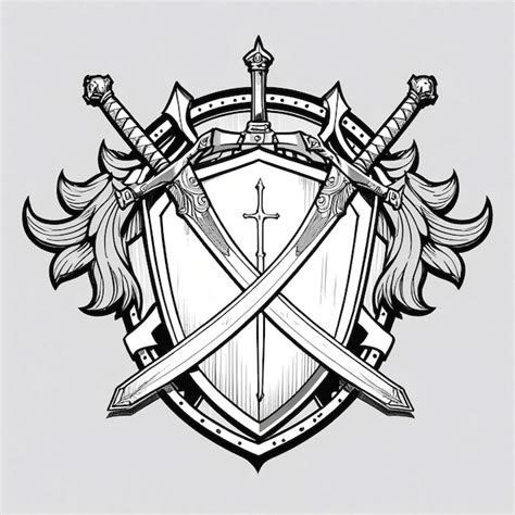 A Shield With A Sword And Swords On It Premium Ai Generated Image