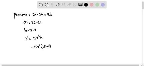 solved a rectangle of fixed perimeter 36 is rotated around one of its