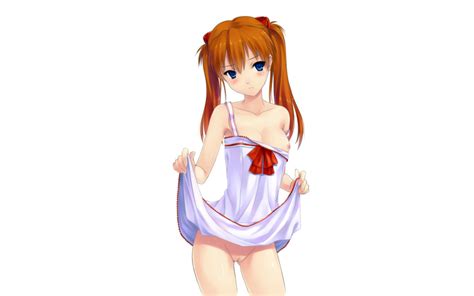 Rule 34 Asuka Langley Sohryu Blush Breasts Clothing Dress Dress Lift