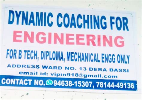 Dynamic Coaching Classes For Engineering Dera Bassi
