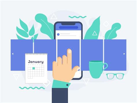 Premium Vector Social Media Design Concept Smartphone With Interface Carousel Post On Social