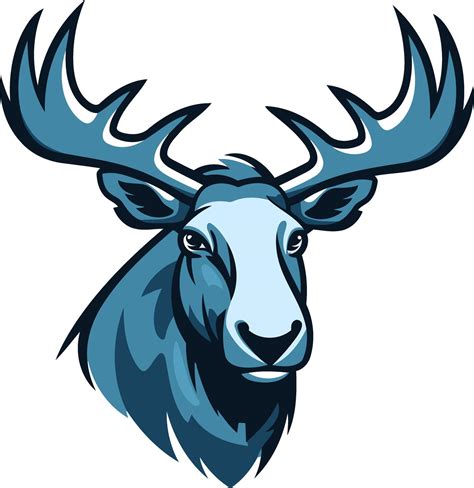 Blue Moose Head Illustration 49256489 Vector Art At Vecteezy