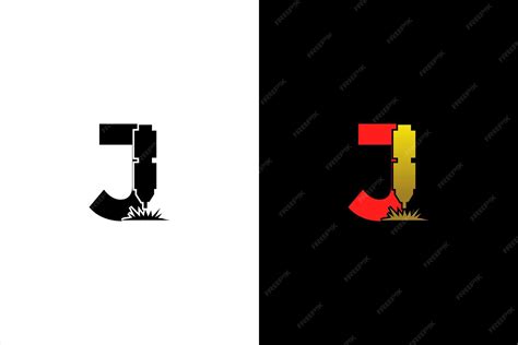 Premium Vector Initial Letter J Flat Laser Cutting Logo Letter J And