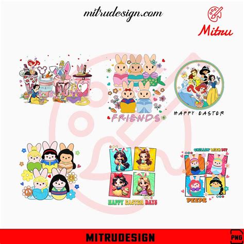 Disney Princess Easter Bundle Png Easter Bunny Girls Png Cute Peeps Png Designs