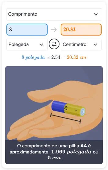 Qual é O Comprimento De 8 Polegadas Em Cm Etapas And Exemplos Ck 12