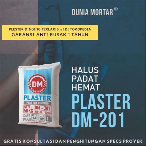 Jual Dunia Mortar Plaster Dm201 50kg Semen Instant Dinding Plesteran