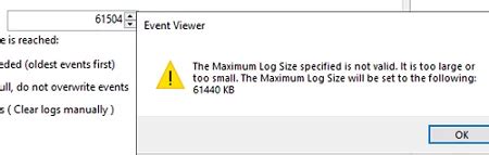 Configuring Event Viewer Log Size On Windows Windows OS Hub