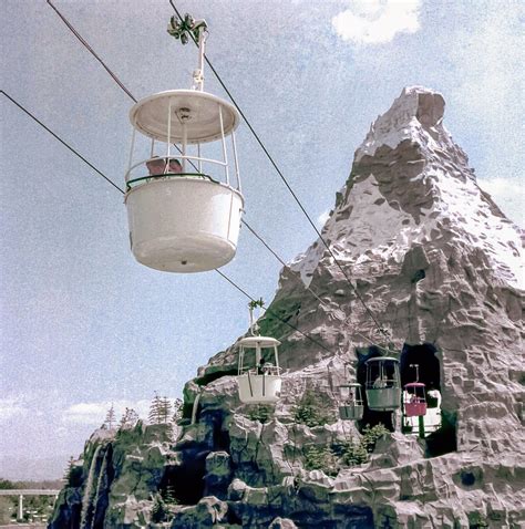 Daily Vintage Disneyland The Skyway Buckets Going Through The