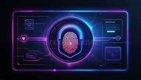 Neon Fingerprint Wallpaper Stock Illustration Illustration Of Access