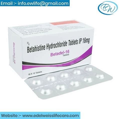 Betahistine 16 Mg Tablets At ₹ 720box Betahistine Dihydrochloride