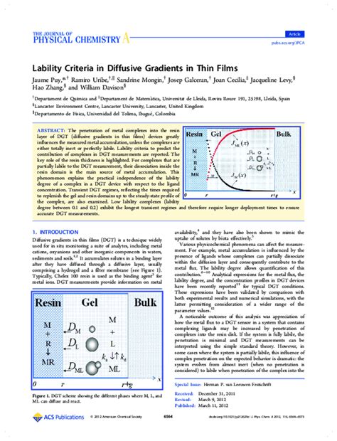(PDF) Lability Criteria in Diffusive Gradients in Thin Films | Ramiro Uribe Kaffure - Academia.edu