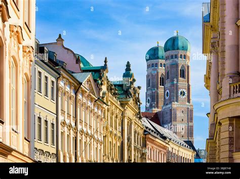Historic European Old Town And City Centre Of Munich With A View Of