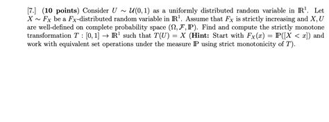 solved [7 ] 10 points consider u∼u 0 1 as a uniformly
