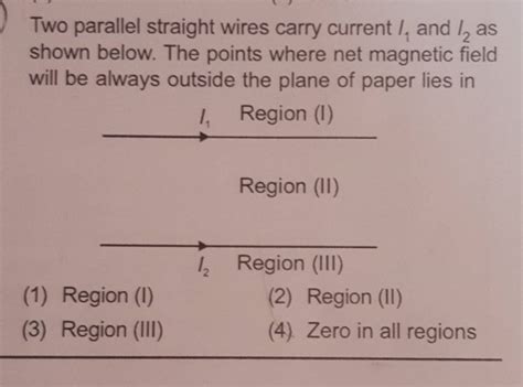 Two Parallel Straight Wires Carry Current I1 And I2 As Shown Below The