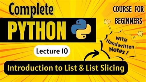 Introduction To Lists In Python Python For Beginners Lecture 10 Youtube
