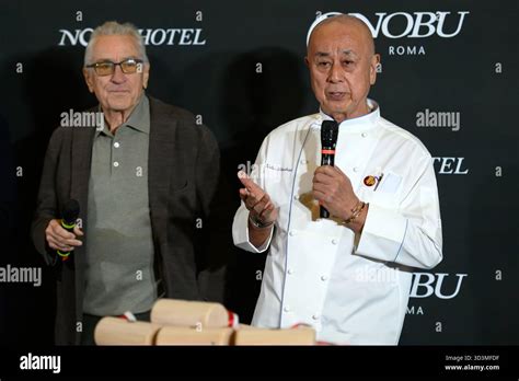 Actor Robert De Niro And Chef Nobu Matsuhisa Attend The Opening Of The Nobu Hotel At Via Veneto