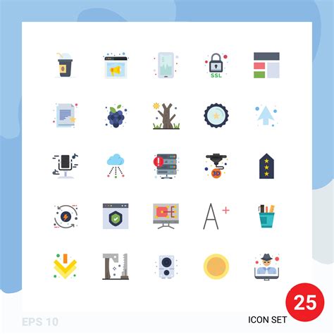 Set Of 25 Modern Ui Icons Symbols Signs For Frame Security Webpage Ssl
