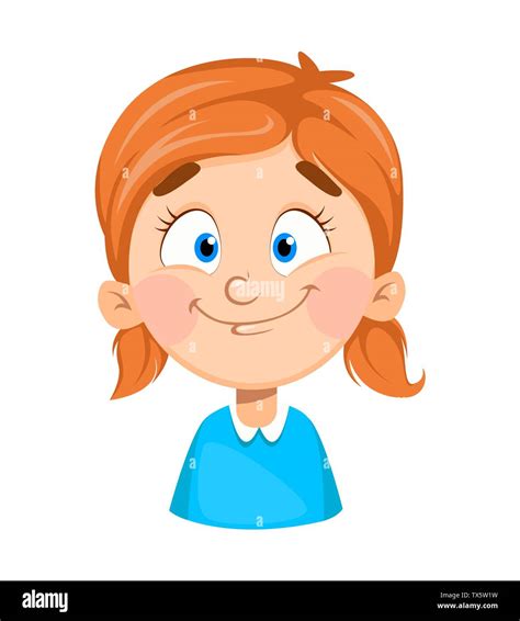 Happy Girl Face Cartoon