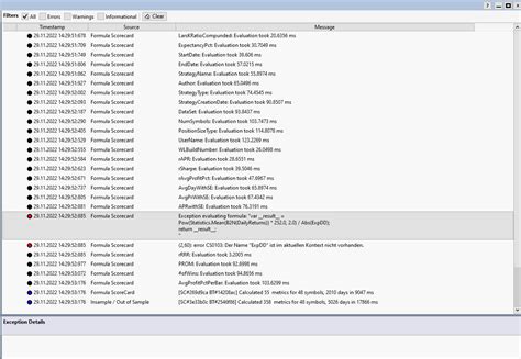 Finantic Scorecards Speed And Error In Formula Metrics Wealthlab