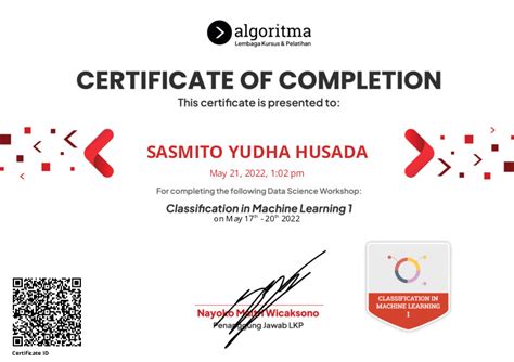 Certificate Verification Algoritma Data Science School
