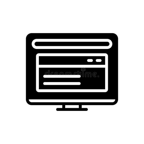 black solid icon for website multisite and browser stock vector