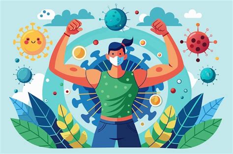 Premium Vector Woman In Face Mask Standing Against Blue Backdrop A Team Of Engineers