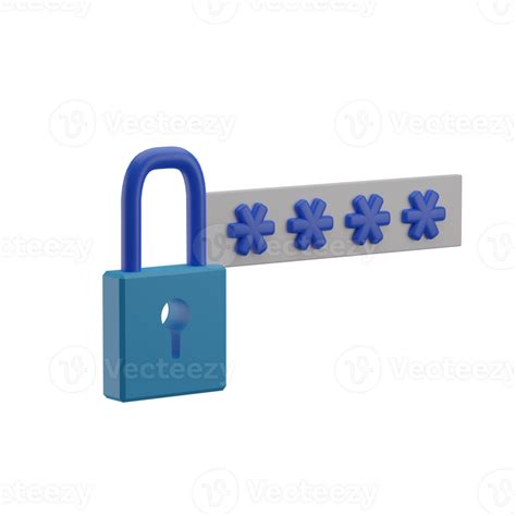 3d Password Protected Icon Render Illustration 66652830 Png