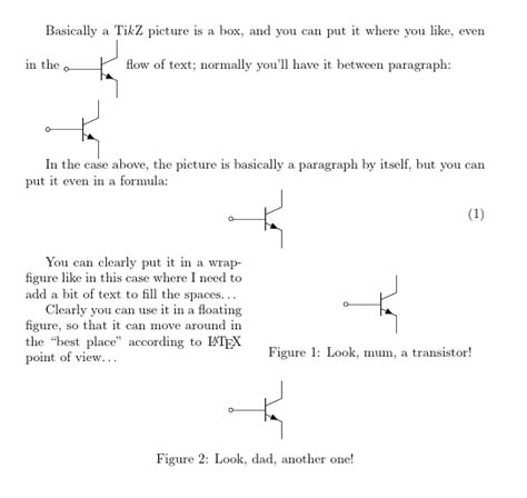 How Do You Combine Graphics From TiKZ PGF And CircuiTiKz Packages With The Regular Text As In A