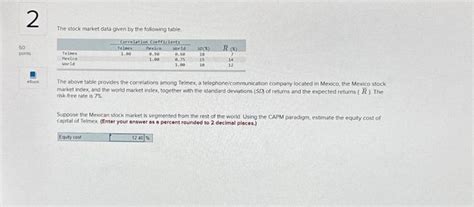 solved the stock market data given by the following tabie