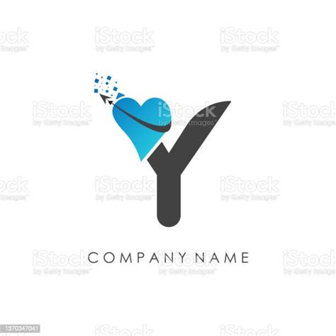 초기 문자 Y 로고 창조적 인 사랑 기호 생명 공학 타이포그래피 벡터 템플릿 추상 문자 Y 로고 디자인 검은색에 대한 스톡 벡터