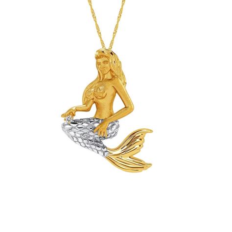 Gold Mermaid Pendant Etsy